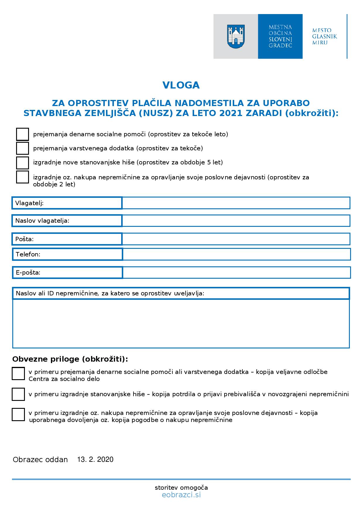 Vloge | Elektronski obrazci